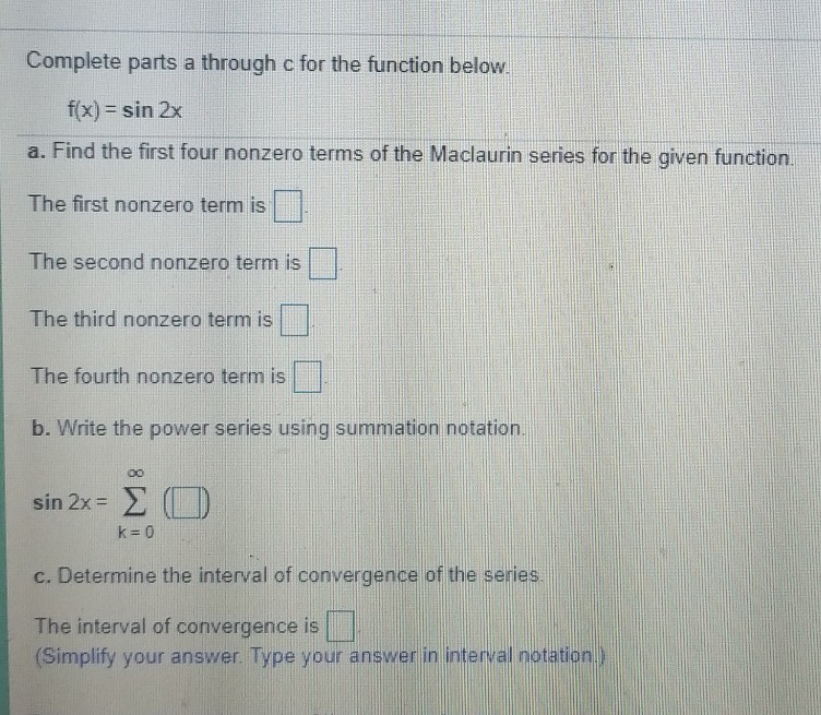 Solved Complete parts a through c for the function below | Chegg.com
