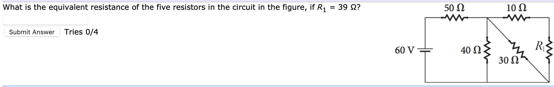 Solved What is the equivalent resistance of the five | Chegg.com
