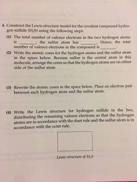 Solved 4. Construct the Lewis structure model for the | Chegg.com