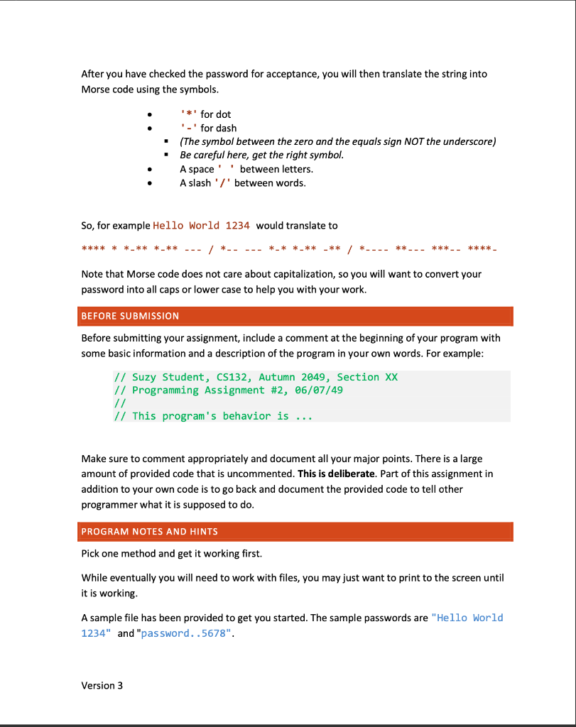 Solved CS 132 – PROGRAMMING ASSIGNMENT #2 ABCDEFG DIT-DAH | Chegg.com
