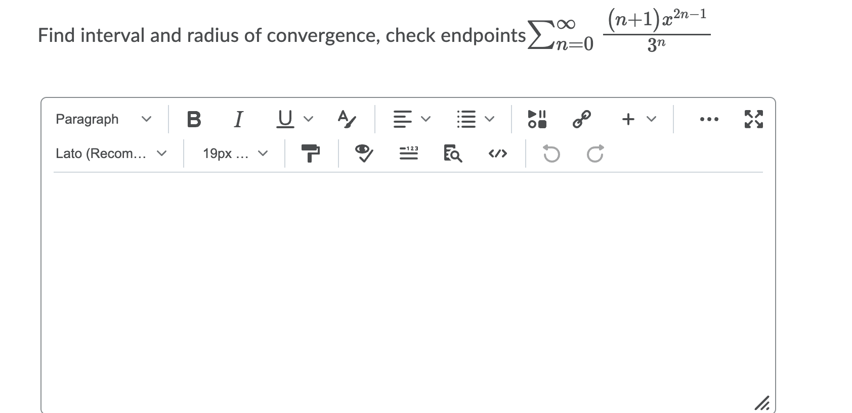 Solved Find interval and radius of convergence, check | Chegg.com