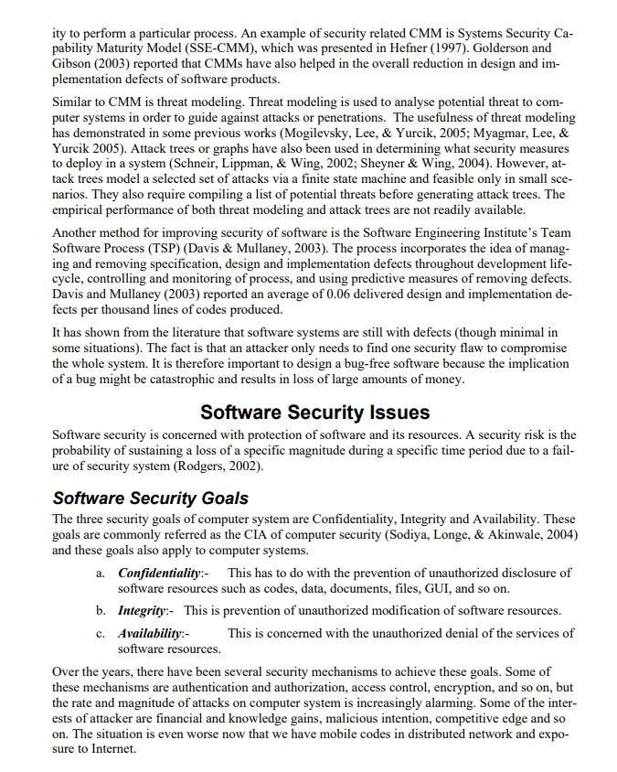 Solved Abstract Software security breaches are now very | Chegg.com