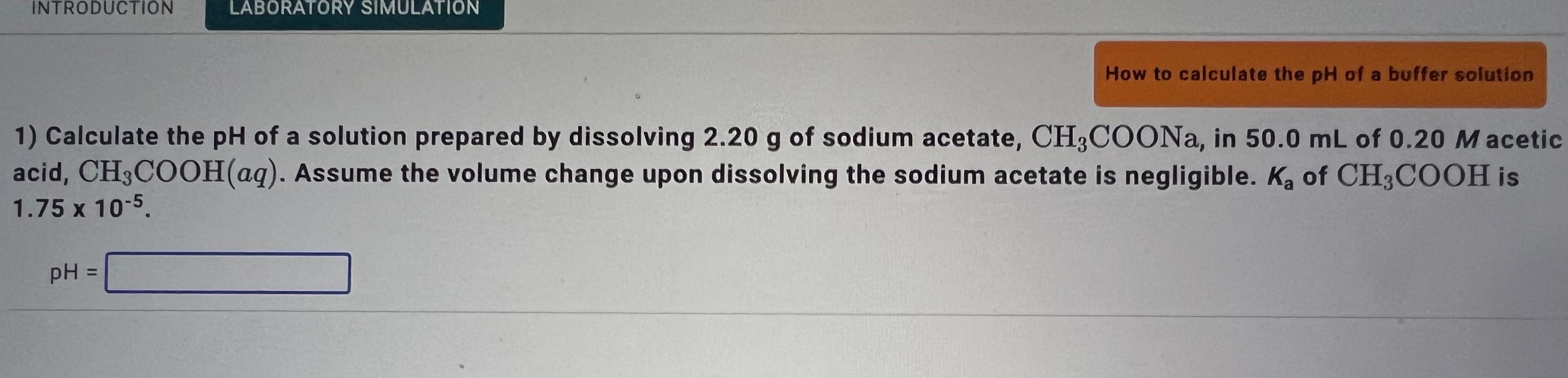 Solved 1) Calculate the pH of a solution prepared by | Chegg.com