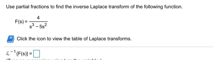 Solved Use partial fractions to find the inverse Laplace | Chegg.com
