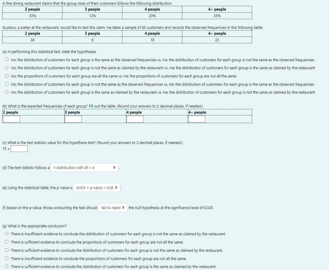 Solved options for d: t-distribution with df = 4 chi-square | Chegg.com