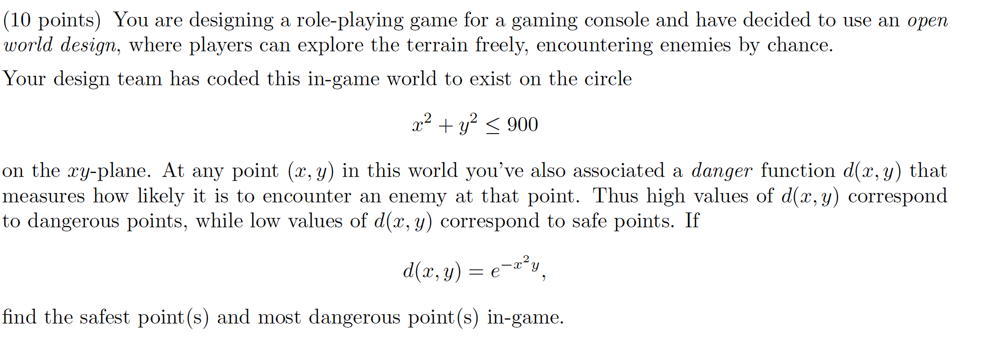 Solved (10 points) You are designing a role-playing game for | Chegg.com