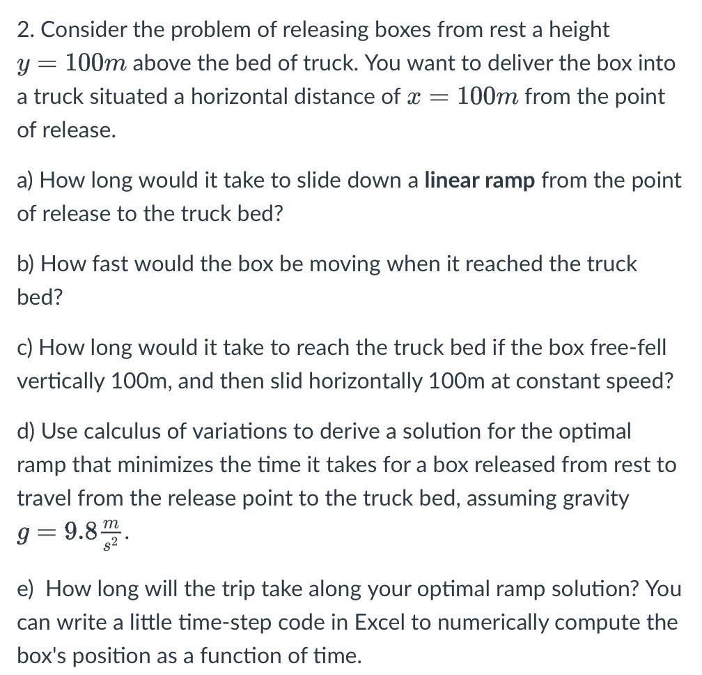 Solved Just parts c, d \& e please!2. Consider the problem | Chegg.com