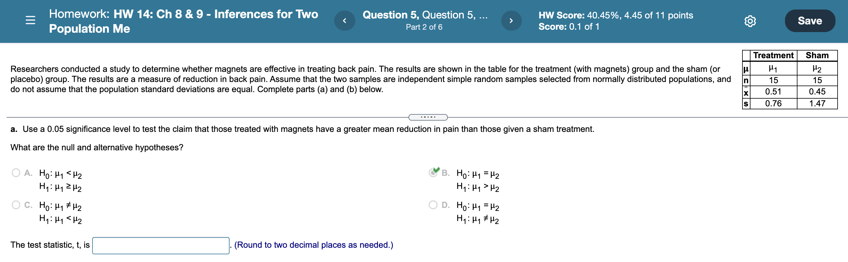 Solved Homework: HW 14: Ch 8 & 9 - Inferences for Two | Chegg.com