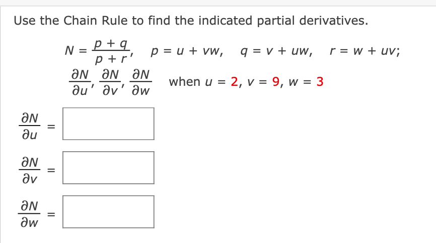 Solved Use the Chain Rule to find the indicated partial | Chegg.com