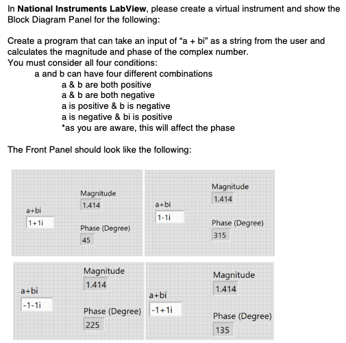 Solved In National Instruments LabView, please create a | Chegg.com