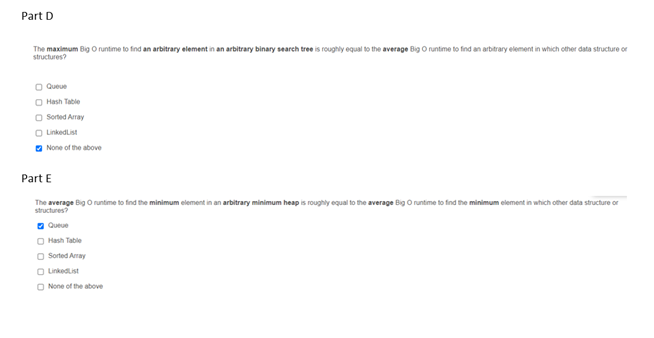 Solved Part A What the time complexity for efficiently | Chegg.com