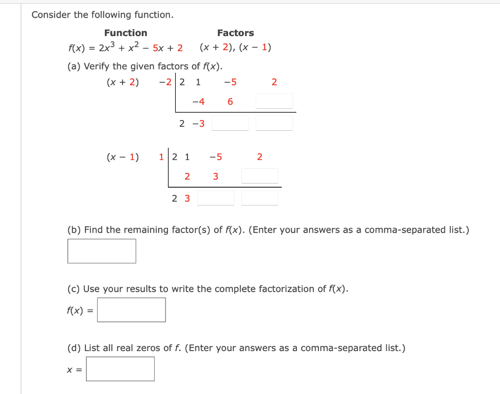 Solved Consider the following function. Function Factors | Chegg.com Solved Consider the following function. Function Factors | Chegg.com