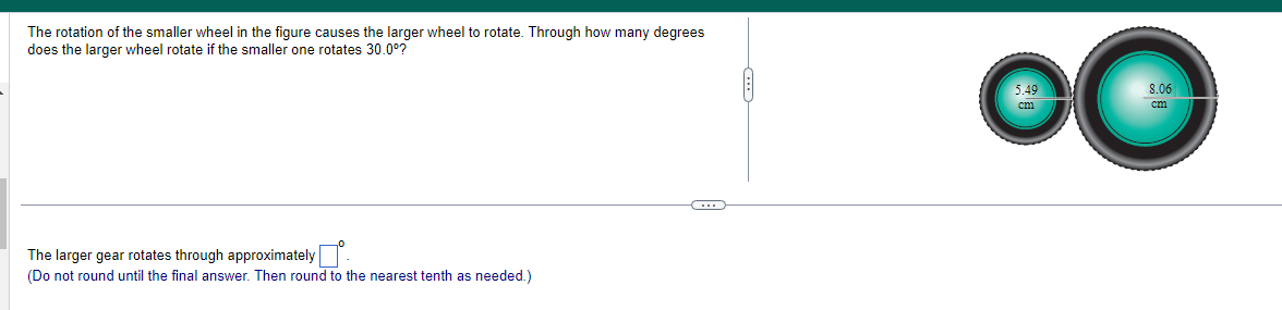 Solved The rotation of the smaller wheel in the figure | Chegg.com