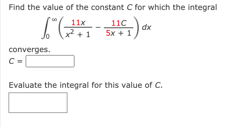 Solved Find the value of the constant C for which the | Chegg.com