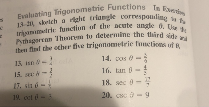 Solved ns In Exercises s Evaluating Trigonometric Functions | Chegg.com