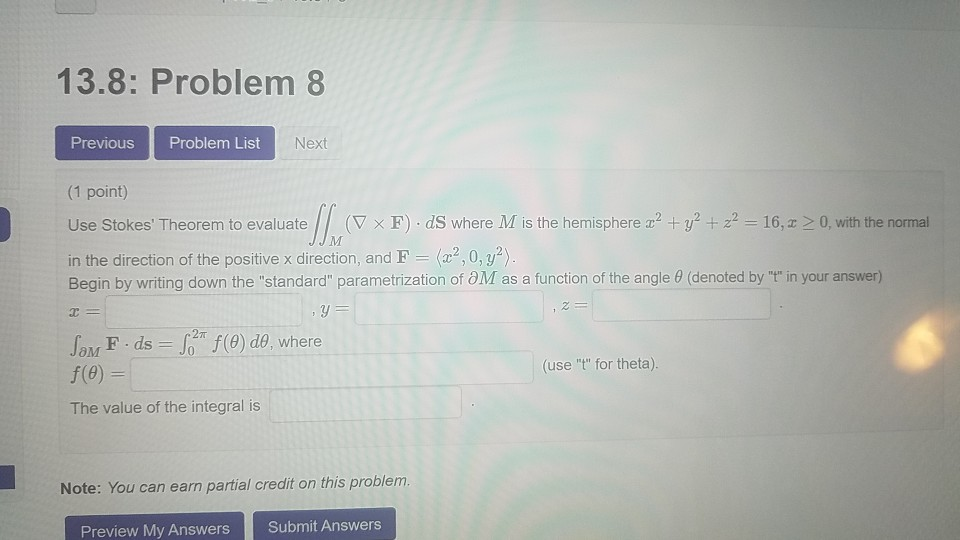 Solved 13.8: Problem 8 PreviousProblem List Next (1 point) | Chegg.com