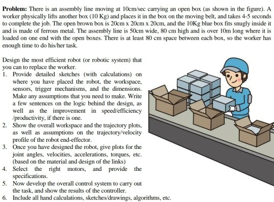 Problem: There is an assembly line moving at 10cm/sec | Chegg.com