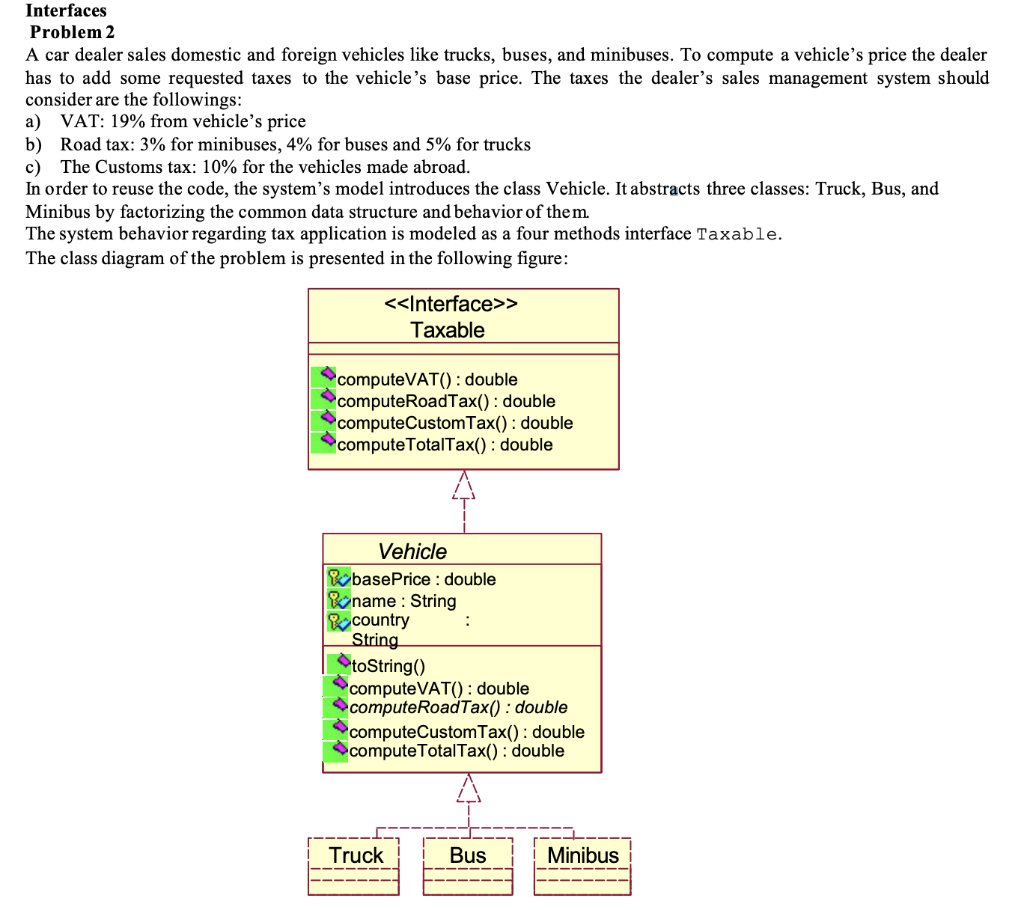 Solved Interfaces Problem 1 Let us consider the following | Chegg.com