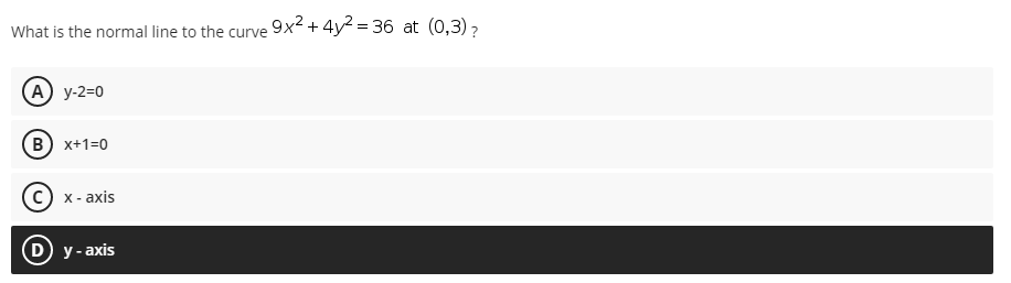 Solved What is the normal line to the curve 9x2 + 4y2 = 36 | Chegg.com