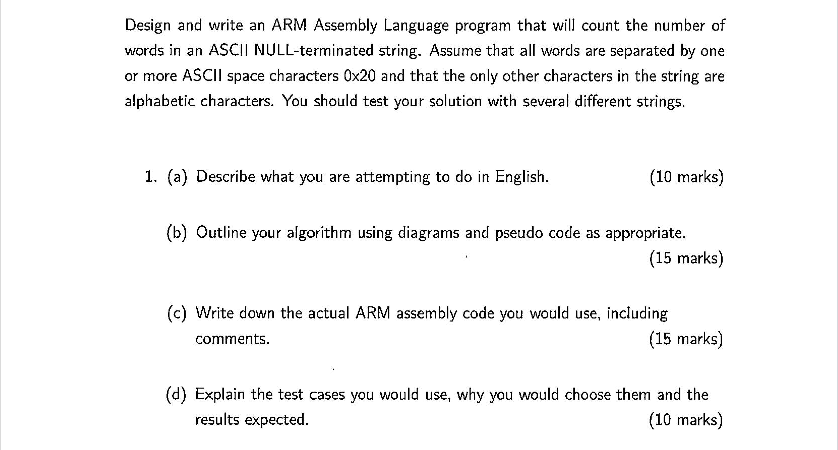 Solved Design And Write An Arm Assembly Language Program