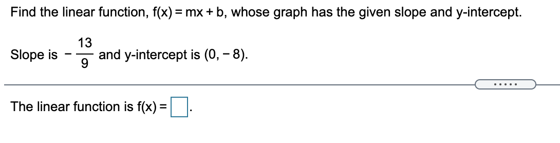 Solved Find the linear function, f(x) = mx + b, whose graph | Chegg.com