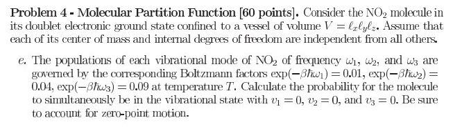 Solved Problem 4 - Molecular Partition Function (60 points). | Chegg.com