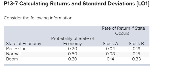 Solved P13-7 Calculating Returns and Standard Deviations | Chegg.com