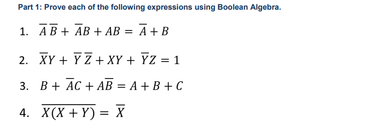 Solved Part 1: Prove each of the following expressions using | Chegg.com