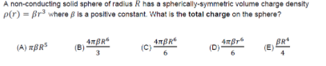 Solved A non-conducting solid sphere of radius R has a | Chegg.com