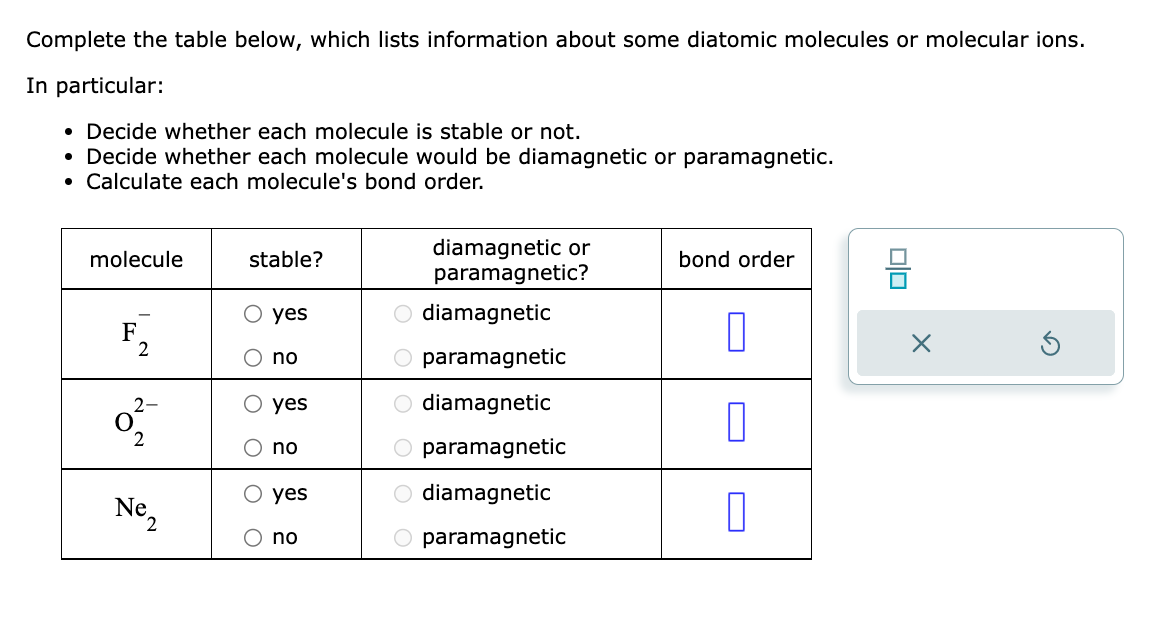 Solved Complete the table below, which lists information | Chegg.com