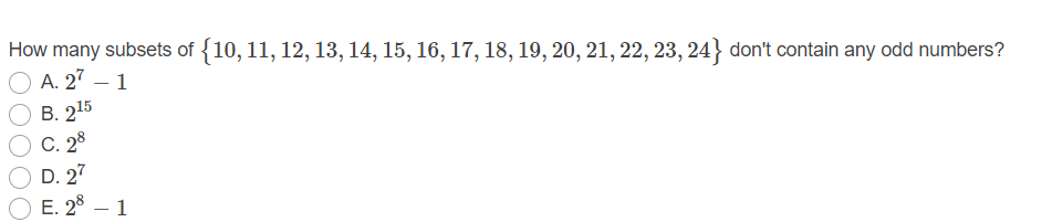 Solved How many subsets of {10, 11, 12, 13, 14, 15, 16, 17, | Chegg.com
