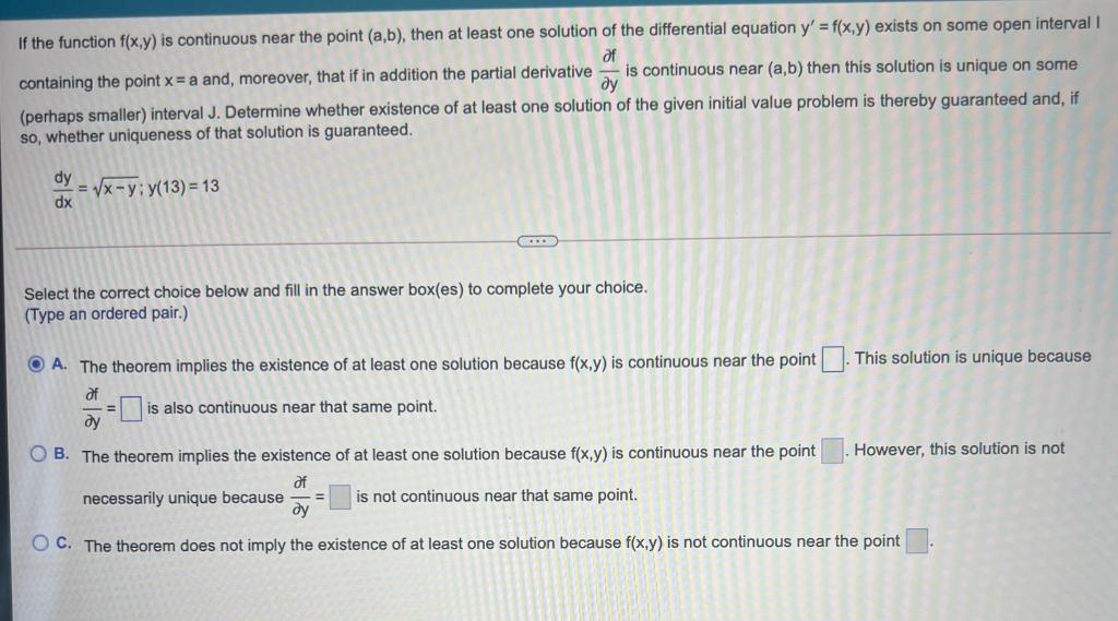 Solved If The Function F x y Is Continuous Near The Point Chegg