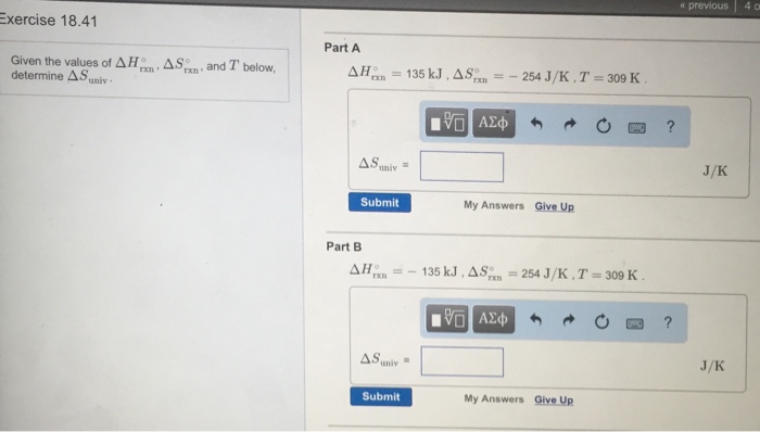 Solved Given the values of Delta H Degree_r times n, Delta S | Chegg.com