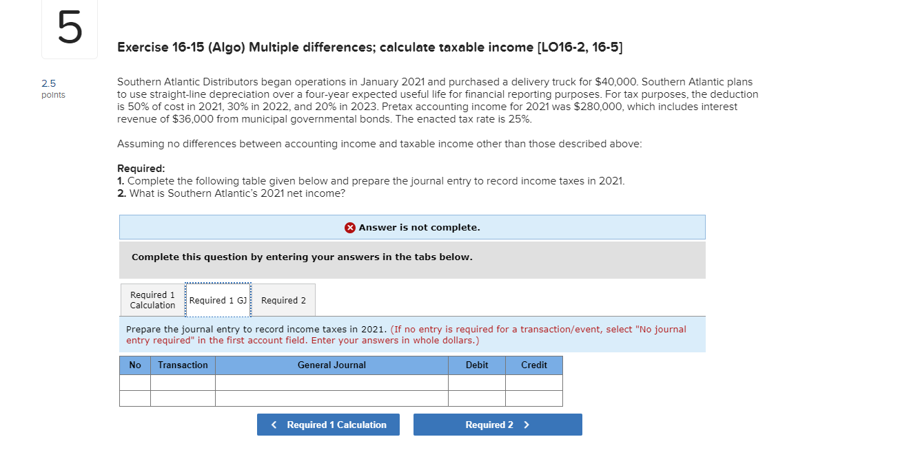 Solved 5 Exercise 16-15 (Algo) Multiple differences; | Chegg.com