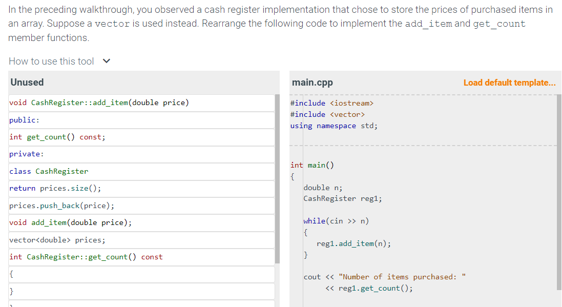Solved how to write this using ONLY the code on the left | Chegg.com