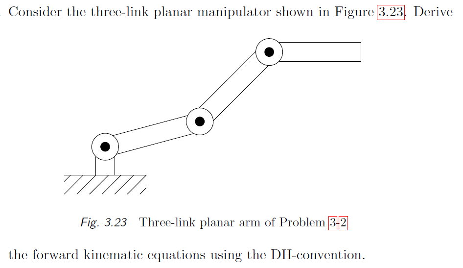 Solved Consider the three-link planar manipulator shown in | Chegg.com