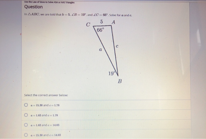 Solved Use the Law of Cosines to Solve SAS Triangles | Chegg.com