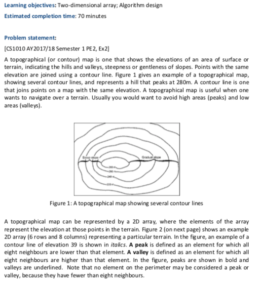 Learning objectives: Two-dimensional array; Algorithm | Chegg.com
