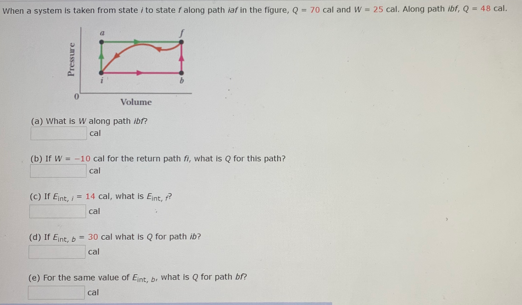 Solved When a system is taken from state i to state f along | Chegg.com