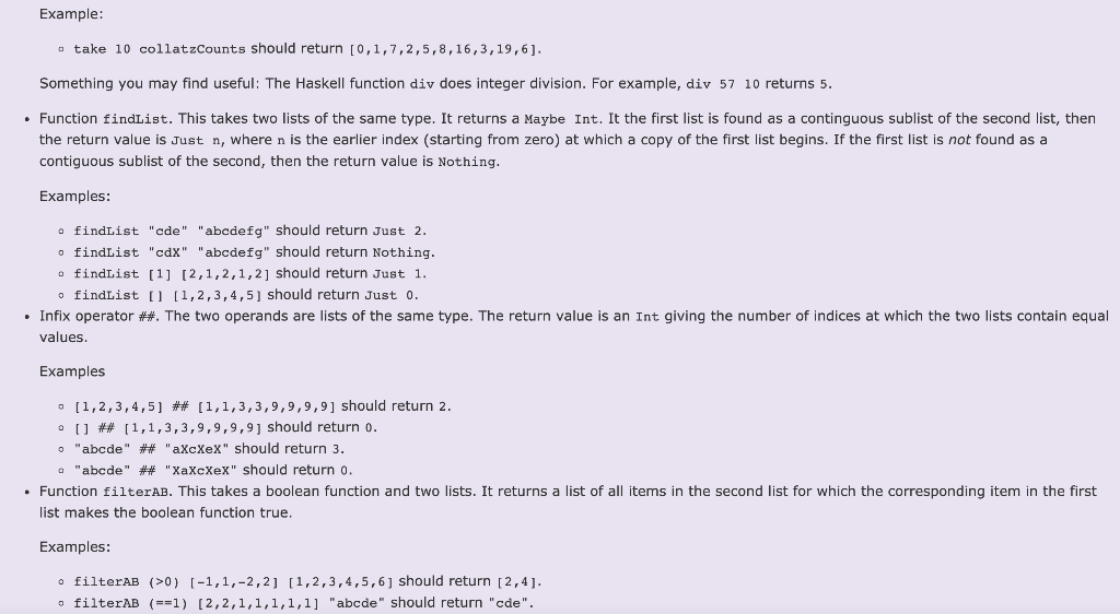 In this exercise, you will write a Haskell module | Chegg.com