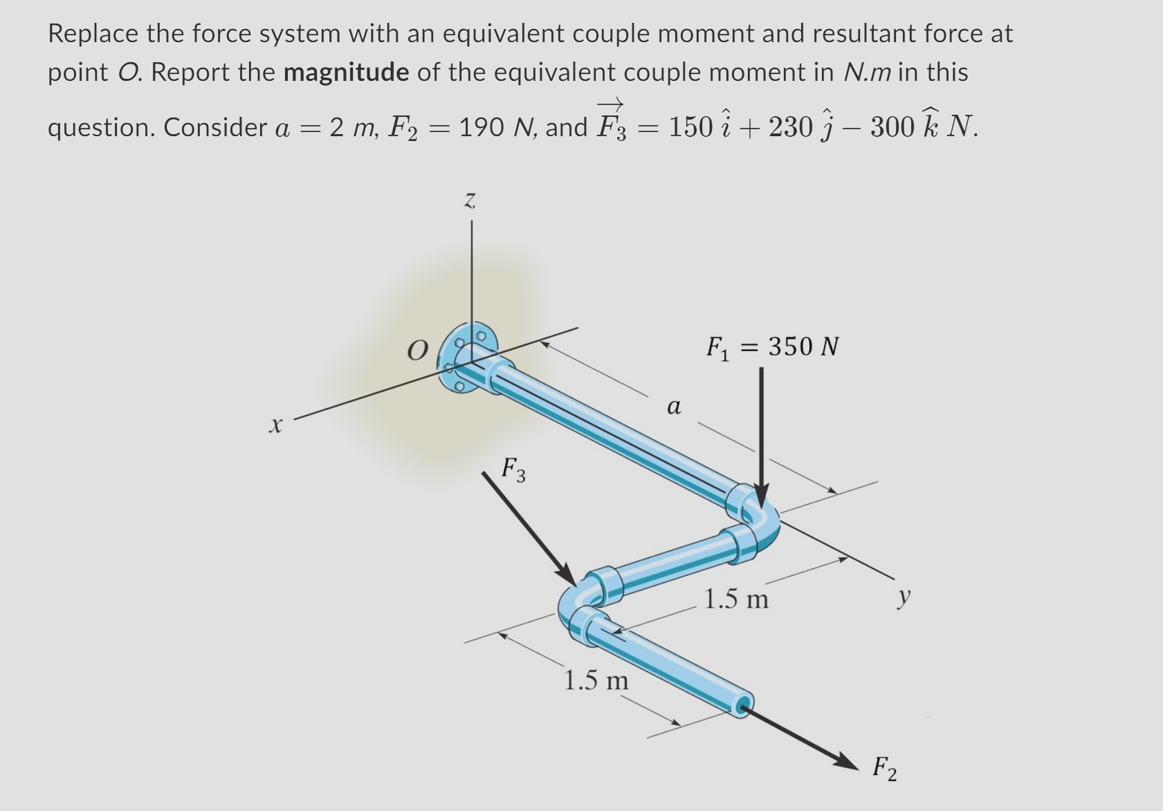Solved Replace the force system with an equivalent couple | Chegg.com