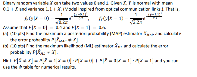 Solved Binary random variable X can take two values 0 and 1. | Chegg.com