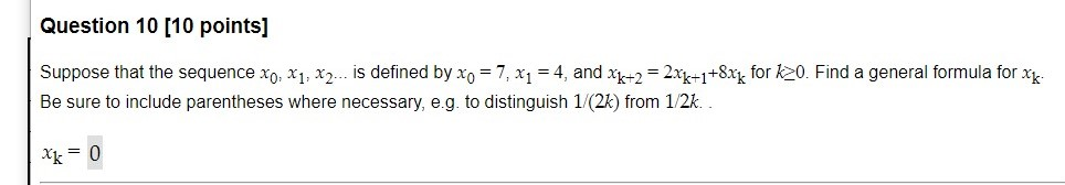 Solved Question 10 [10 points] Suppose that the sequence X0, | Chegg.com