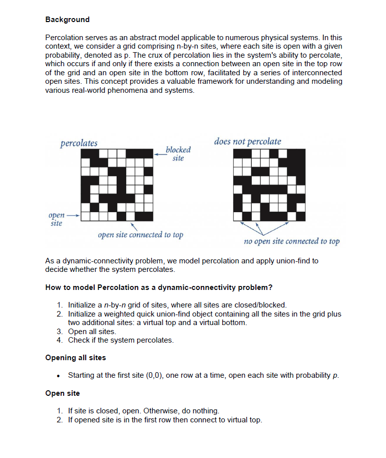 Solved Background Percolation serves as an abstract model | Chegg.com