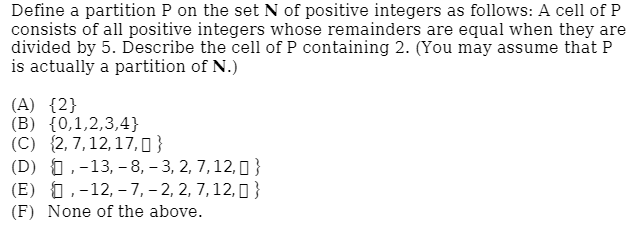 Solved Define a partition P on the set N of positive | Chegg.com