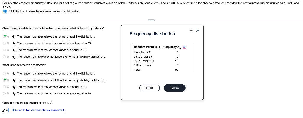 Solved Consider the observed frequency distribution for a | Chegg.com