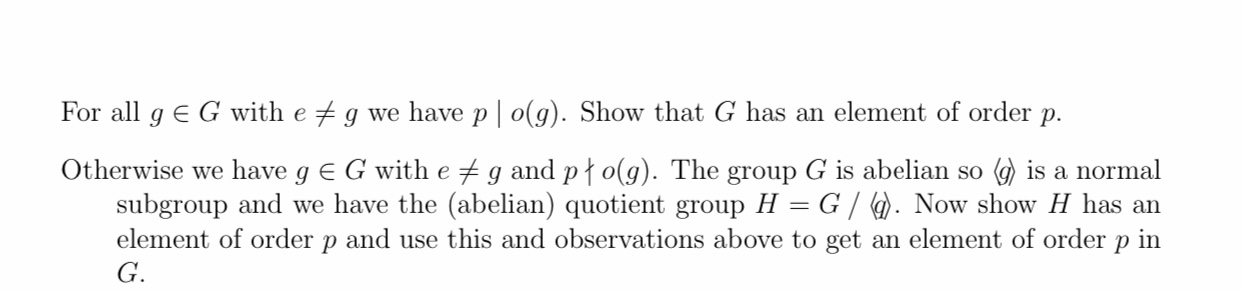 Solved 2 Cauchy's Theorem for Abelian Groups Theorem 2.1. | Chegg.com