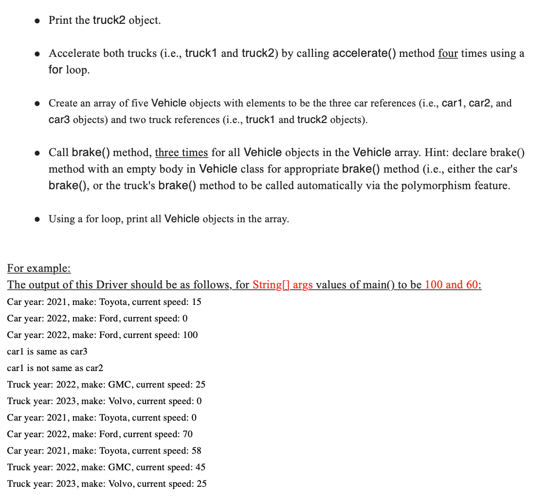 Solved Creating 4 classes by using Java Making sure that | Chegg.com