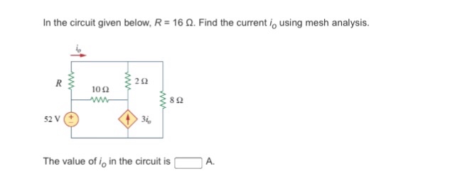 Solved In the circuit given below, R = 16 omega. Find the | Chegg.com