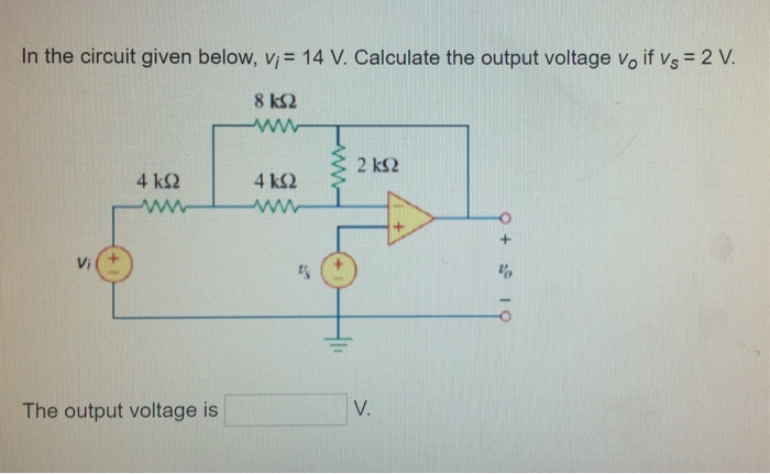 Solved In the circuit given below, vi= 14 V. Calculate the | Chegg.com